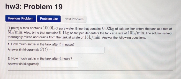 Solved hw3: Problem 19 Previous Problem Problem List Next | Chegg.com