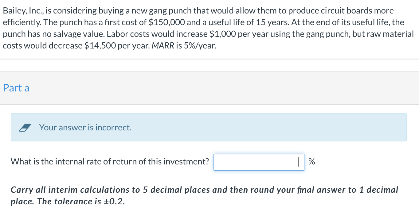 Solved Bailey, Inc., is considering buying a new gang punch | Chegg.com
