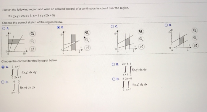 Solved Sketch the following region and write an iterated | Chegg.com