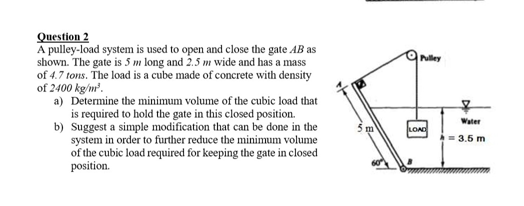Solved Pulley Question 2 A pulley-load system is used to | Chegg.com