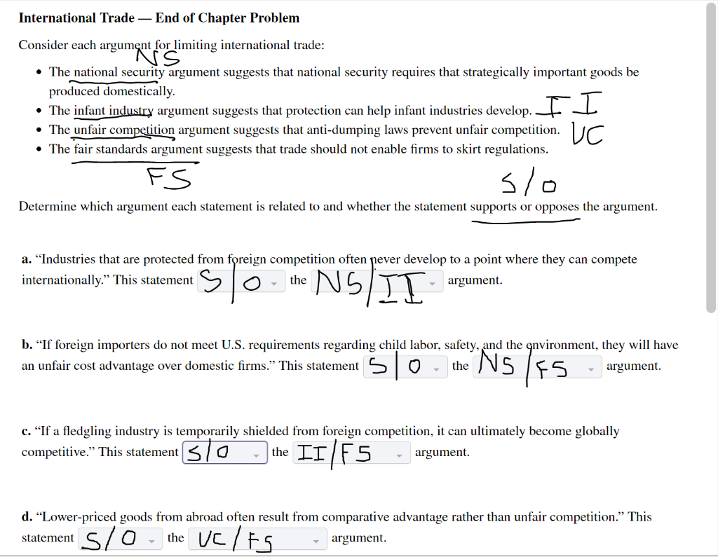 Solved " NS International Trade — End of Chapter Problem | Chegg.com