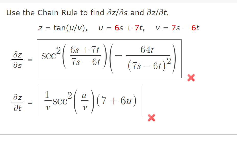 Solved Use the Chain Rule to find ∂z/∂s and ∂z/∂t | Chegg.com