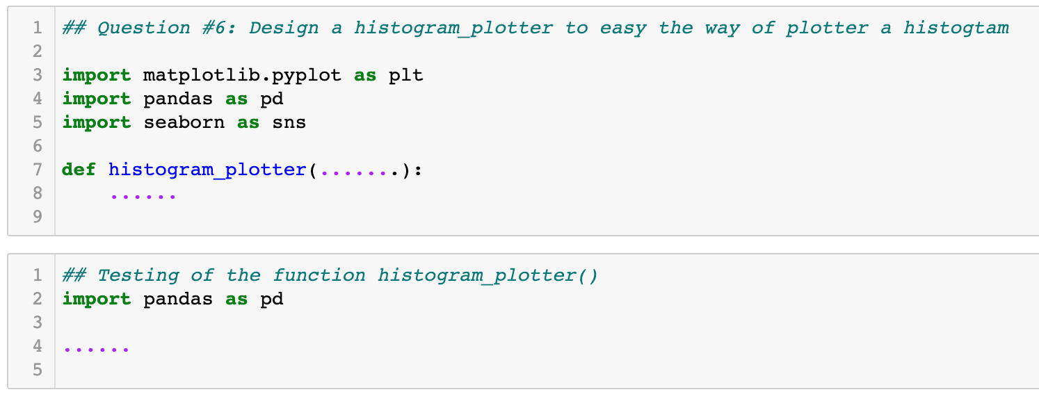 Solved a Write a function called histogram_plotter that | Chegg.com
