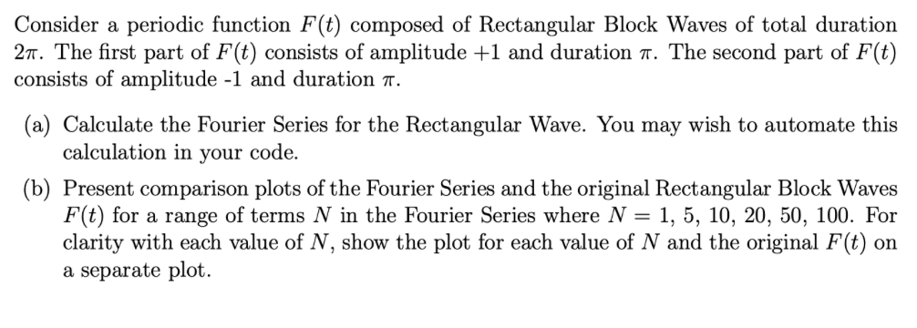 Solved Consider a periodic function F(t) composed of | Chegg.com