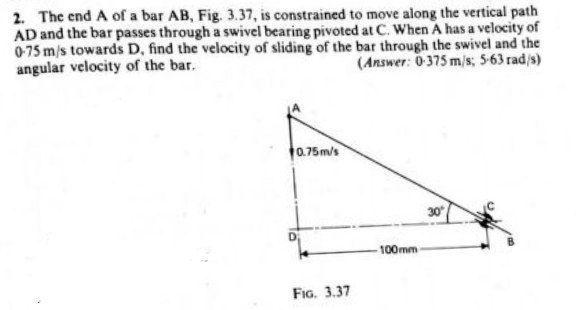 Solved 2. The end A of a bar AB, Fig. 3.37, is constrained | Chegg.com