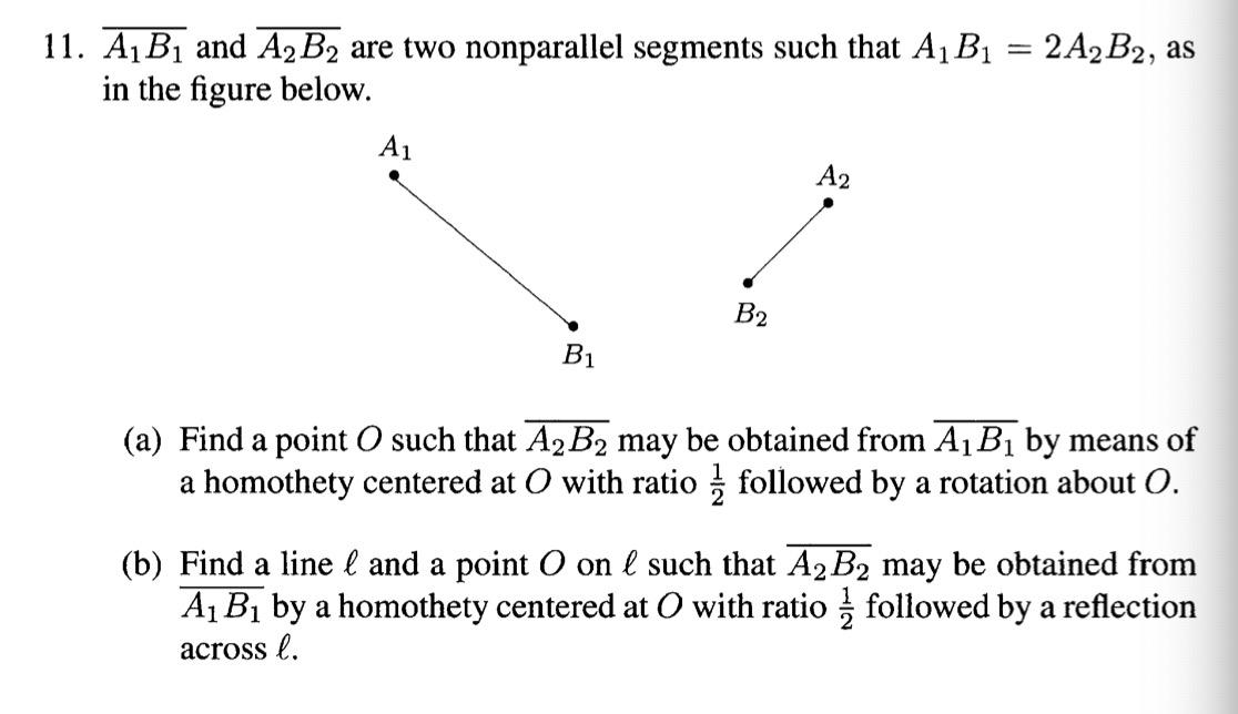 Solved A1B1 and A2B2 are two nonparallel segments such that | Chegg.com