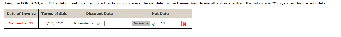 Solved Using the EOM, ROG, and Extra dating methods, | Chegg.com