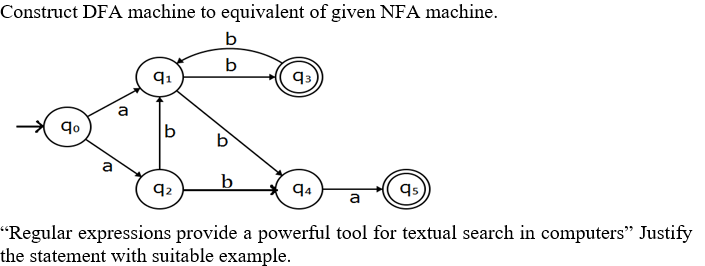 Solved Construct DFA machine to equivalent of given NFA | Chegg.com