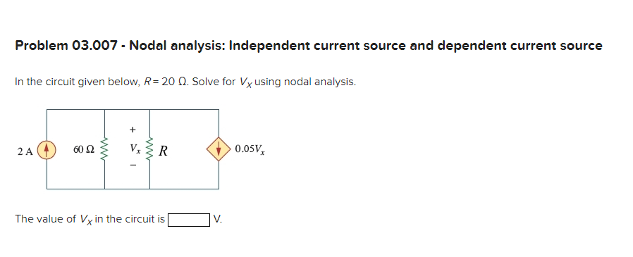 Solved Problem 03.007 - Nodal analysis: Independent current | Chegg.com