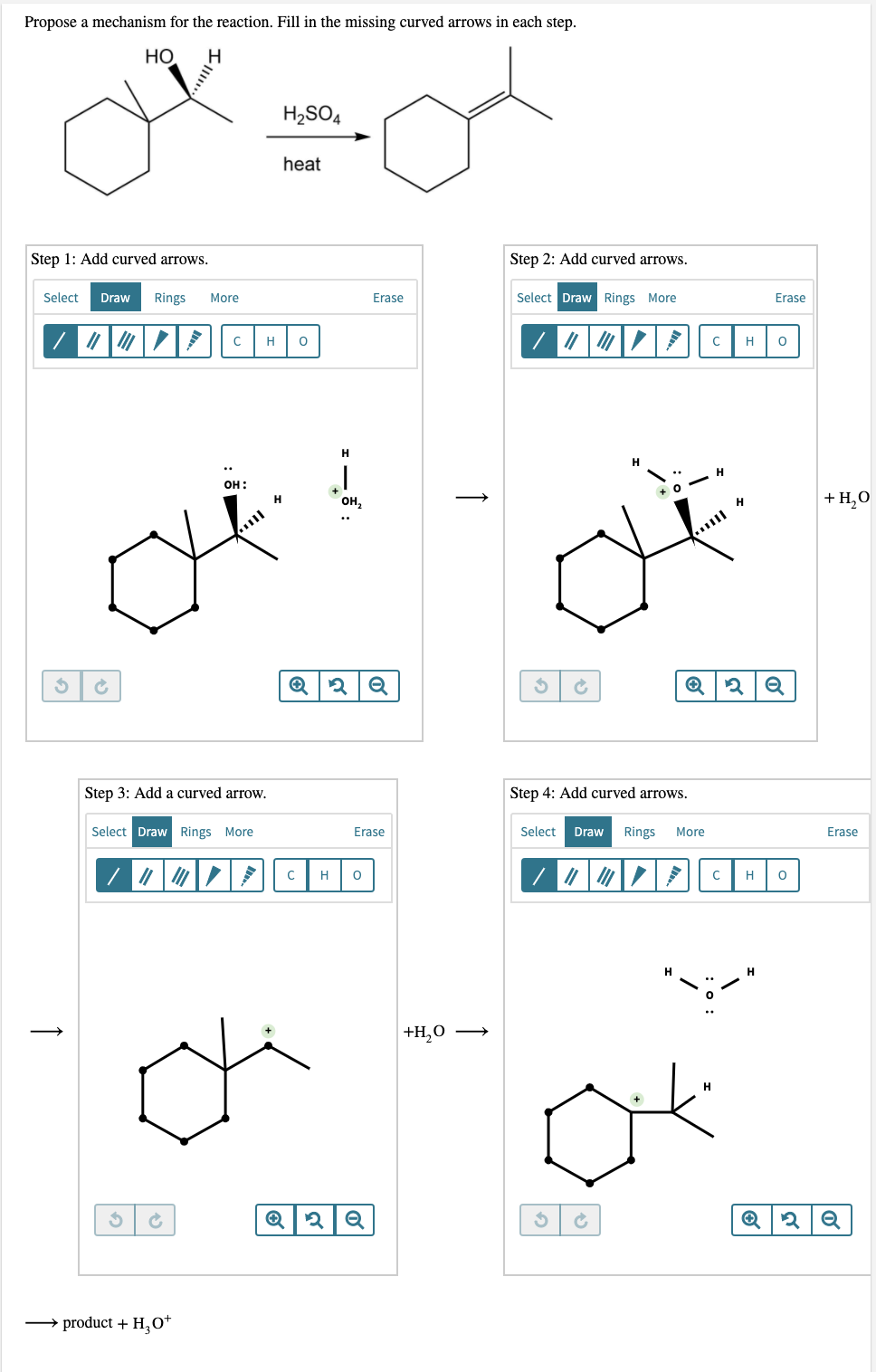 Solved Propose a mechanism for the reaction. Fill in the | Chegg.com