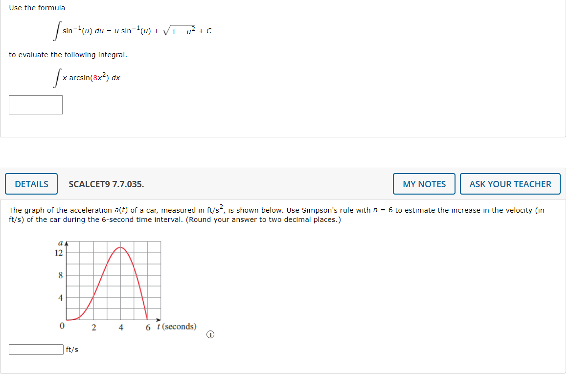 Solved Use the formula ∫sin−1(u)du=usin−1(u)+1−u2+C to | Chegg.com