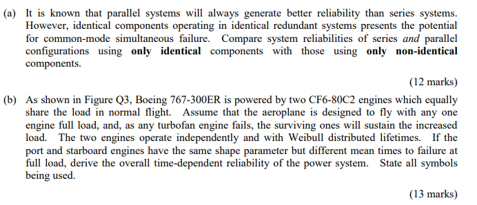 Solved (a) It is known that parallel systems will always | Chegg.com
