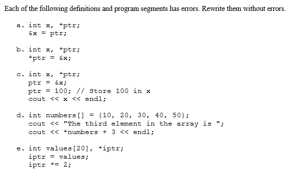 Solved Each of the following definitions and pr ogram | Chegg.com