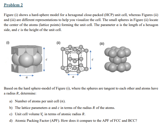 Solved Problem 2Figure (i) ﻿shows a hard-sphere model for a | Chegg.com
