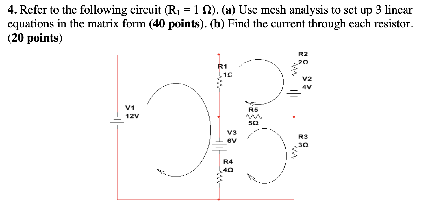 Solved 4. Refer to the following circuit (R1=1Ω). (a) Use | Chegg.com