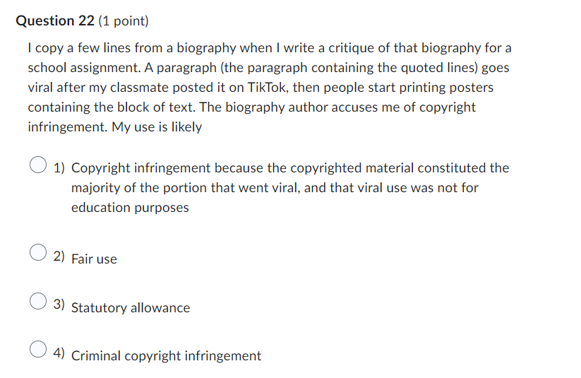 I copy a few lines from a biography when I write a | Chegg.com