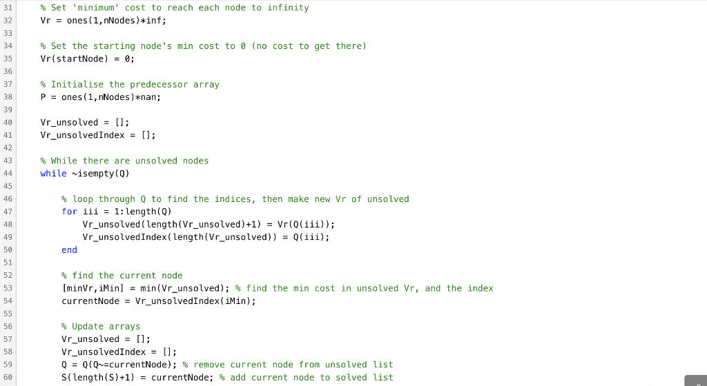 Solved 12 % 1 % DIJKSTRA'S ALGORITHM 2 % Uses Dijkstra's | Chegg.com