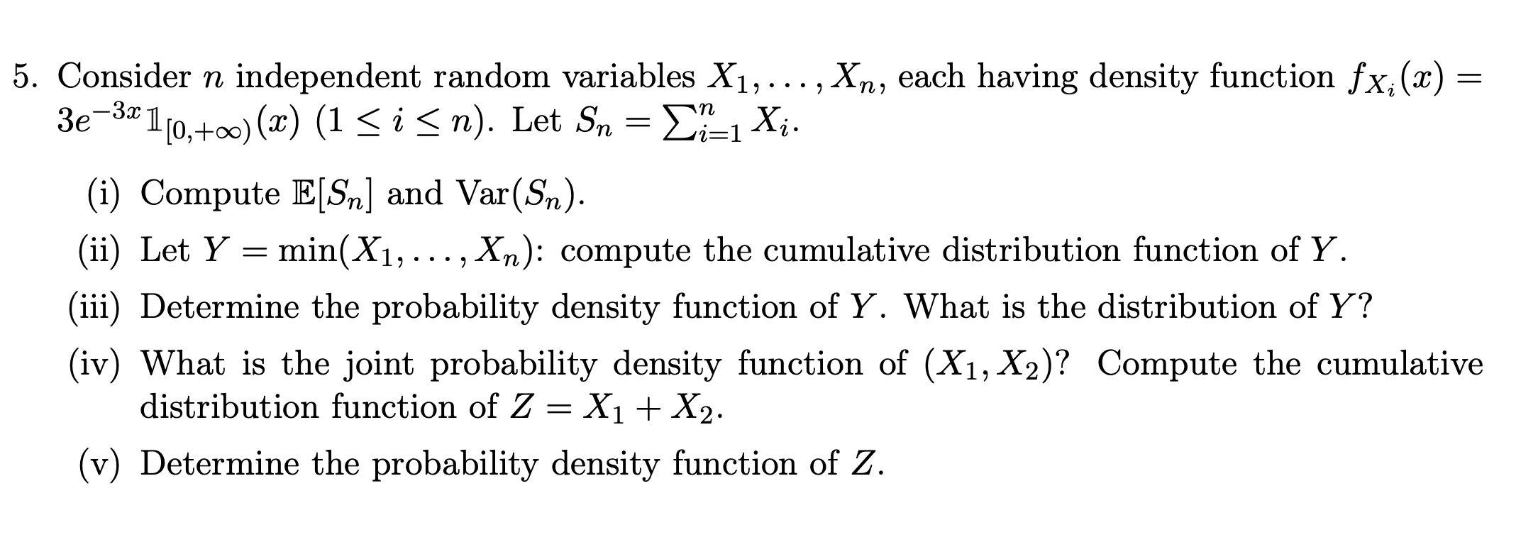5. Consider n independent random variables X1,…,Xn, | Chegg.com