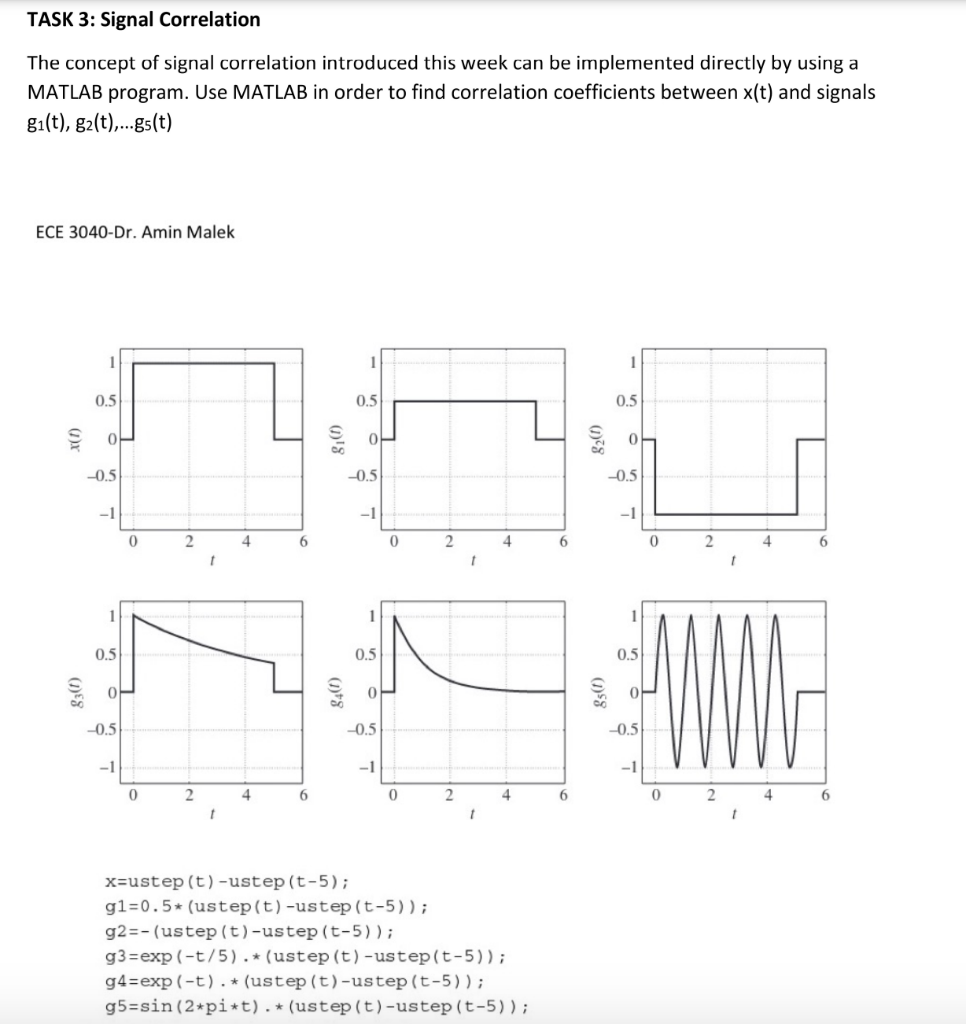 Solved TASK 3: Signal Correlation The concept of signal | Chegg.com