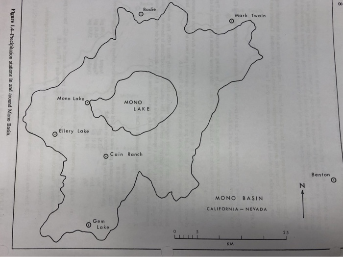 Construct an isohyetal map of the Mono Basin in | Chegg.com