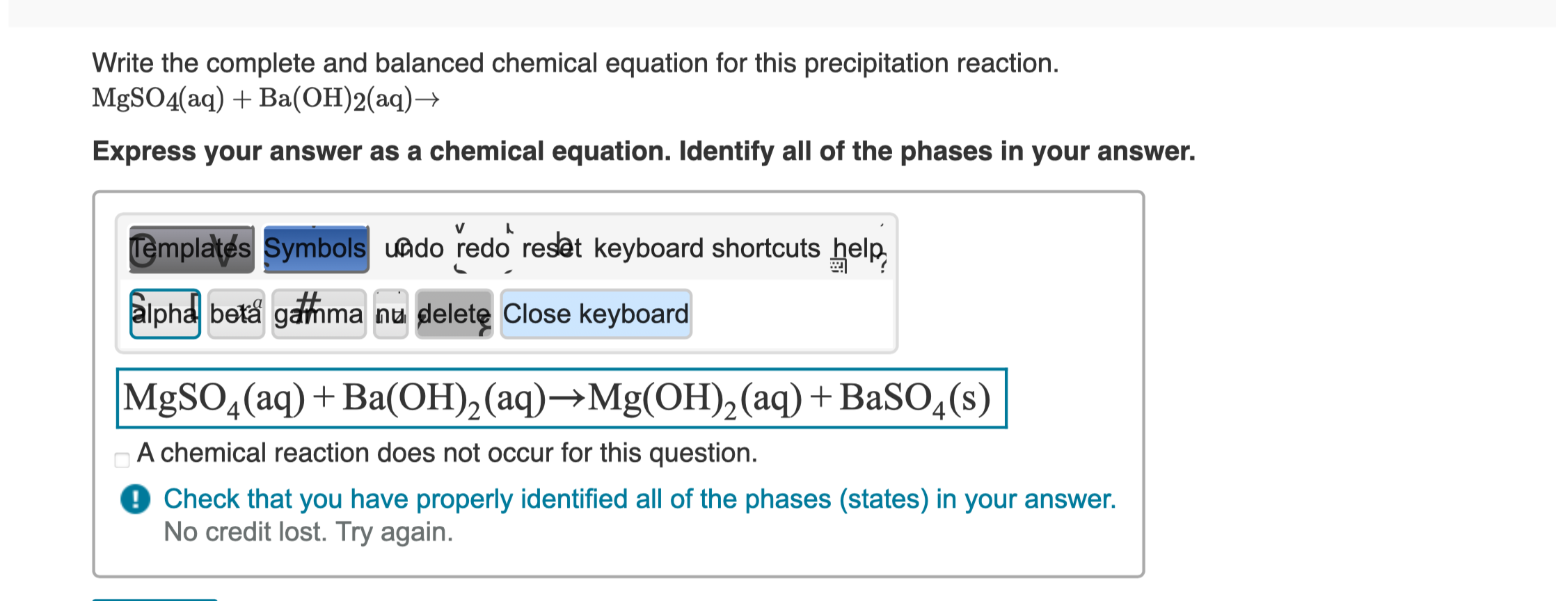 Solved Write the complete and balanced chemical equation for | Chegg.com