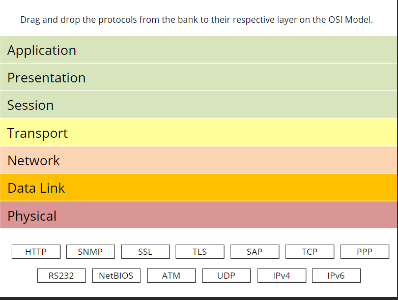 Solved Drag and drop the protocols from the bank to their | Chegg.com