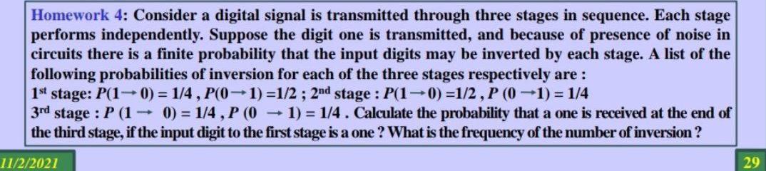Solved Homework 4: Consider a digital signal is transmitted | Chegg.com