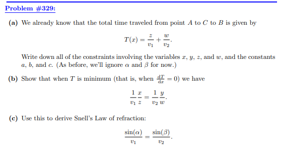 Solved Problem #329: (a) We already know that the total time | Chegg.com