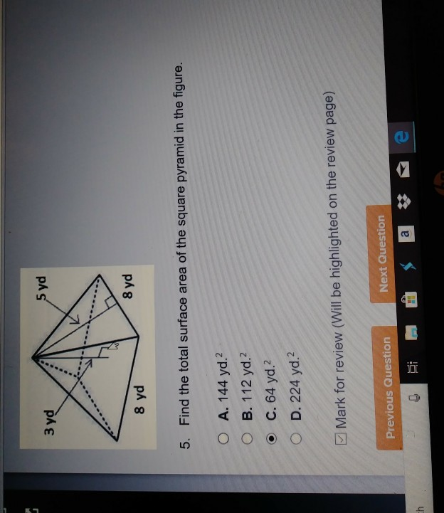 Solved 5 yd 3 yd 8 yd 8 yd 5. Find the total surface area of | Chegg.com