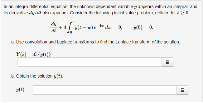Solved In an integro-differential equation, the unknown | Chegg.com