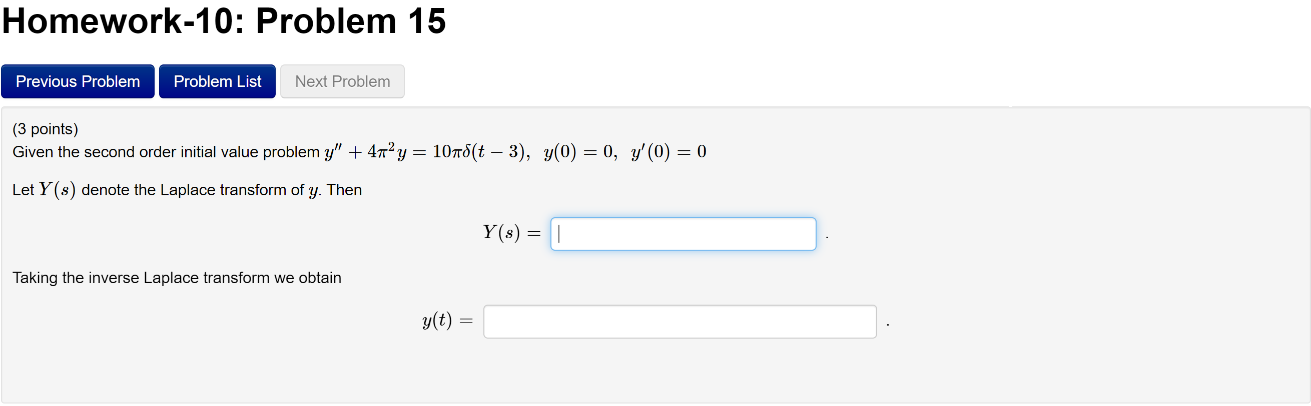 Solved Homework-10: Problem 15 Previous Problem Problem List | Chegg.com