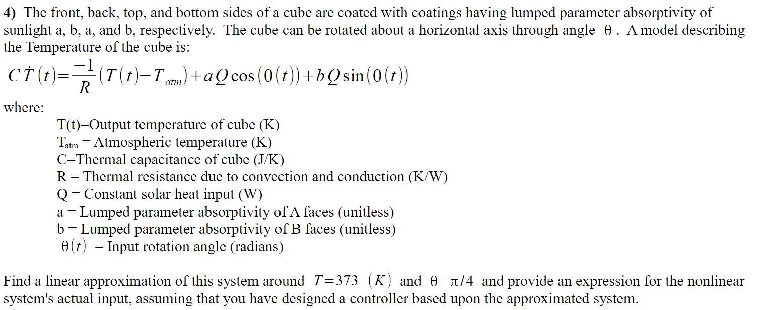 Solved 4) The front, back, top, and bottom sides of a cube | Chegg.com