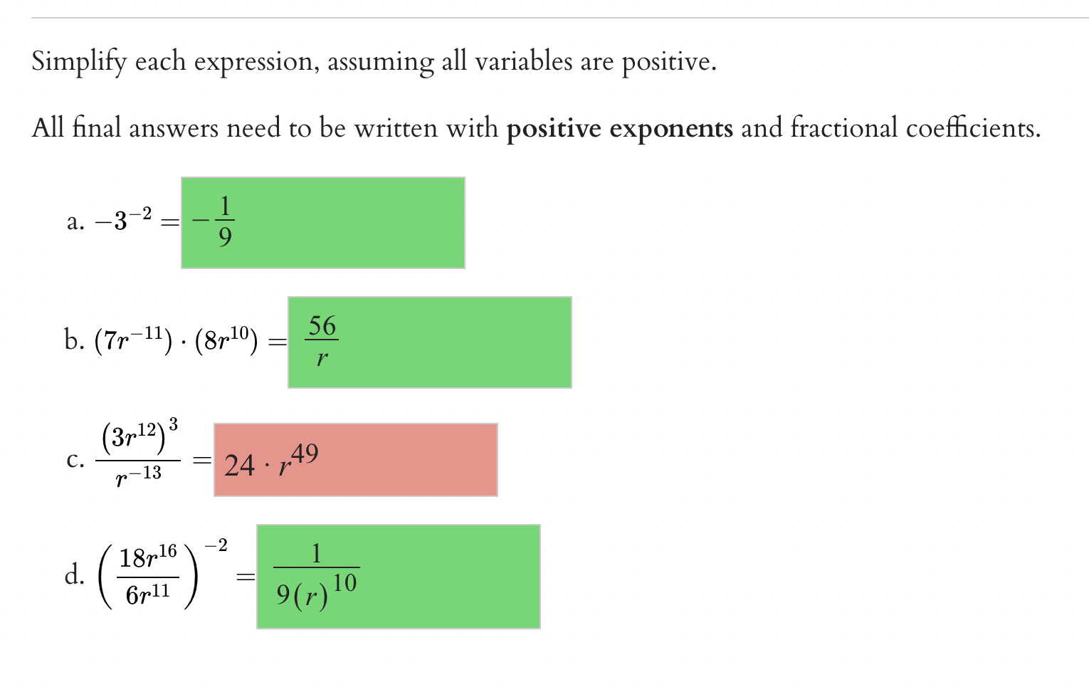 Solved Simplify each expression, assuming all variables are | Chegg.com