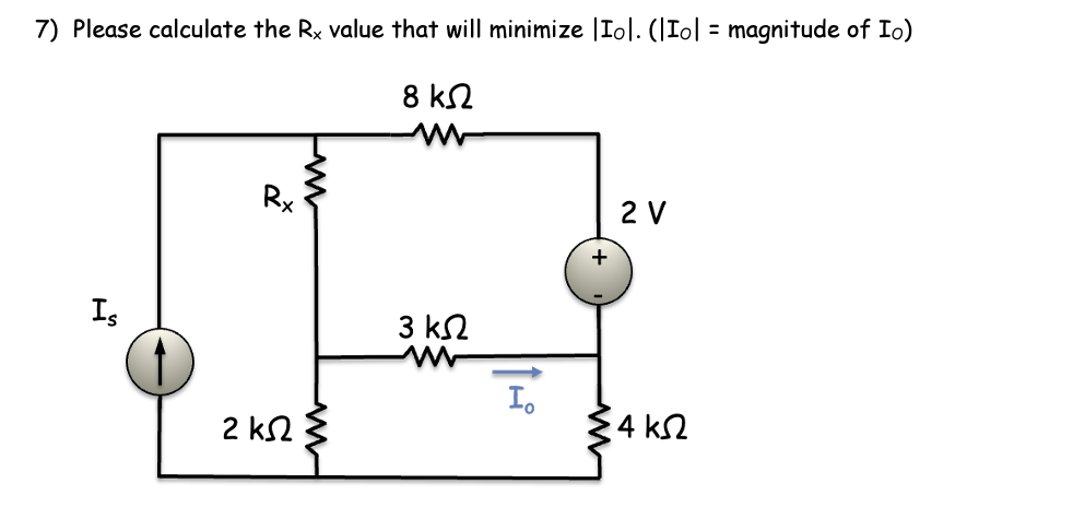 Solved Please calculate the Rx ﻿value that will minimize | Chegg.com