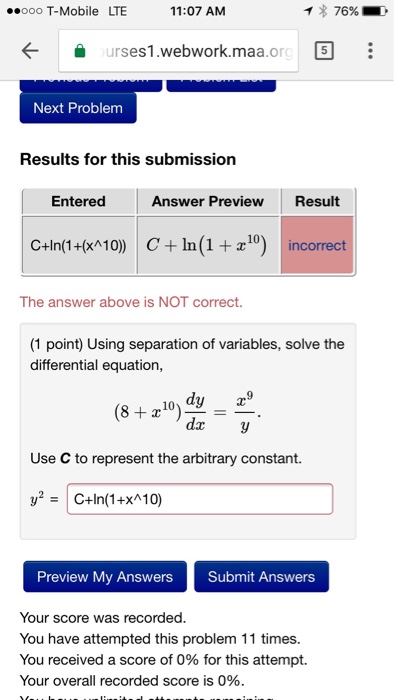 Solved Using Separation Of Variables Solve The Differential 