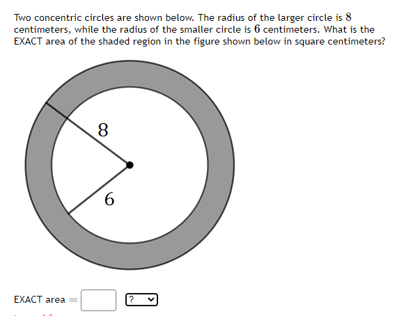 Solved Two concentric circles are shown below. The radius of | Chegg.com