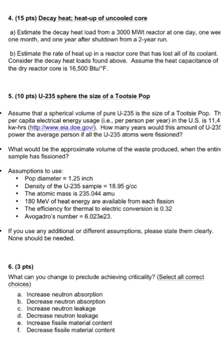 Solved 1. (15 pts) Asymptotic period, Inhour equation The | Chegg.com