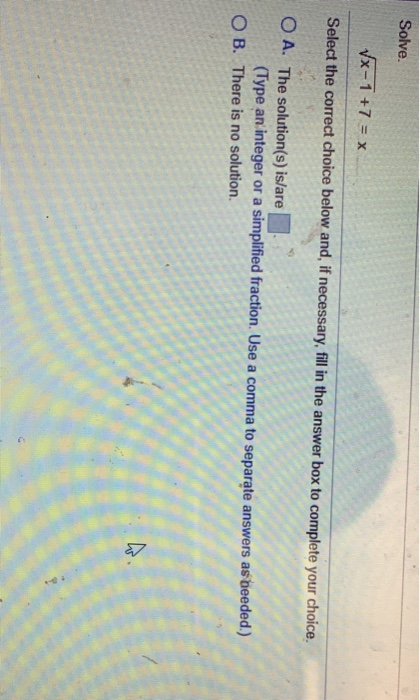 Solved Solve Select the correct choice below and, if | Chegg.com