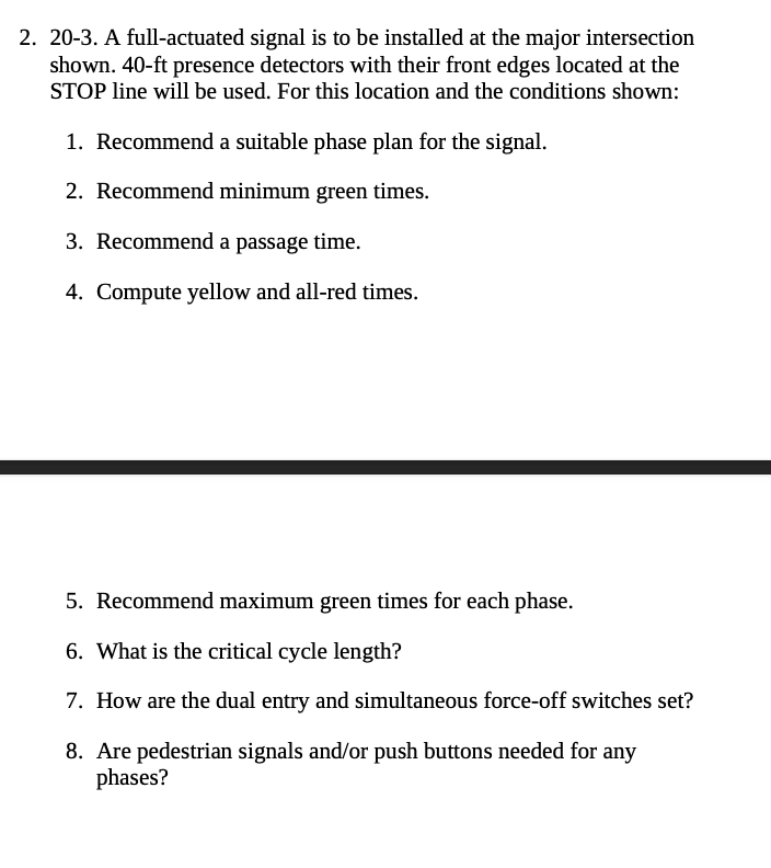 2. 20-3. A full-actuated signal is to be installed at | Chegg.com