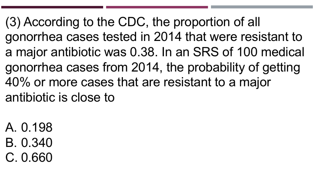 Solved (3) According to the CDC, the proportion of all | Chegg.com