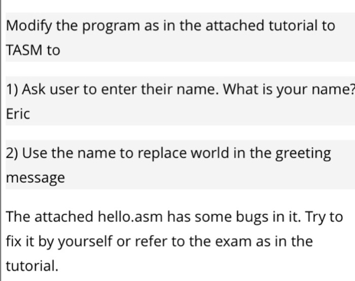Solved MODEL smal STACK 100h DATA TimePromt DB Is it after | Chegg.com