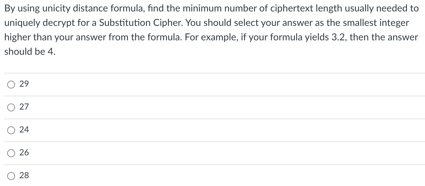 Solved Decrypt the following ciphertext obtained from the | Chegg.com