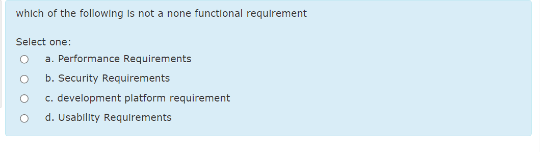 Solved which of the following is not a none functional | Chegg.com