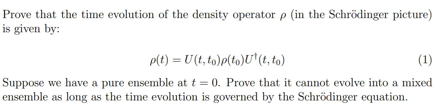 Solved Prove that the time evolution of the density operator | Chegg.com