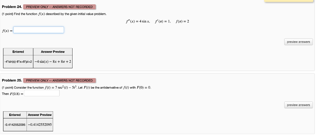 Solved Problem 24. PREVIEW ONLY -- ANSWERS NOT RECORDED (1 | Chegg.com