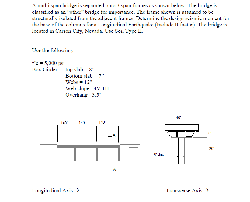 Solved A multi span bridge is separated onto 3 span frames | Chegg.com