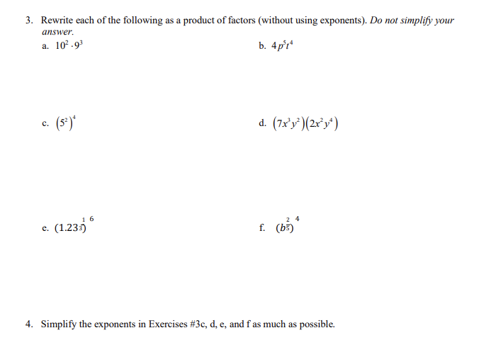 Solved 3. Rewrite each of the following as a product of | Chegg.com