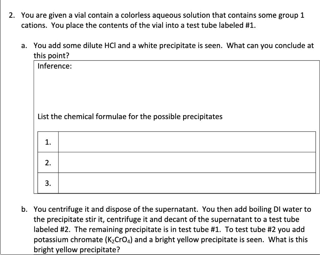 Solved You are given a vial contain a colorless aqueous | Chegg.com