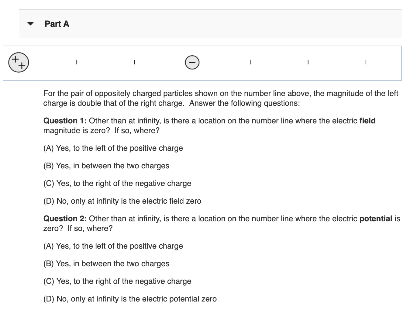 Solved Part A +7 1 1 1 + For the pair of oppositely charged | Chegg.com