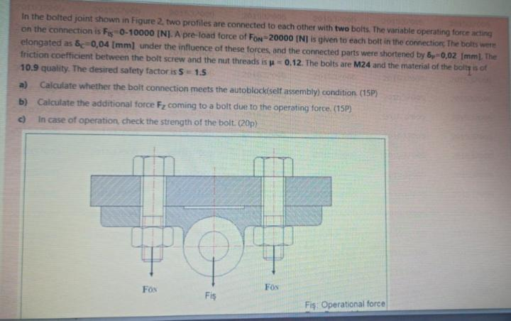 In the bolted joint shown in Figure 2 two profiles | Chegg.com